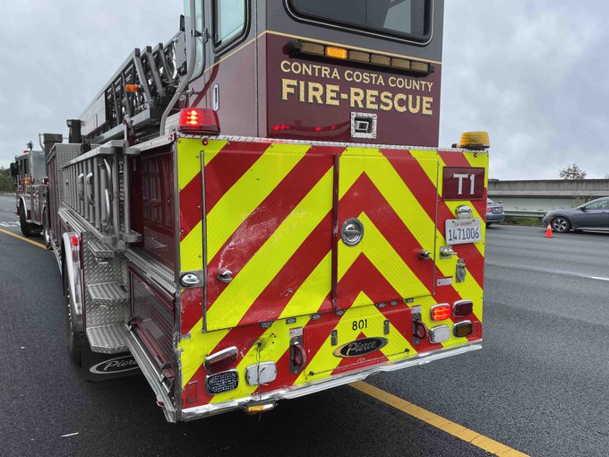 Two critically injured in collision with fire truck on I-680 - Danville ...