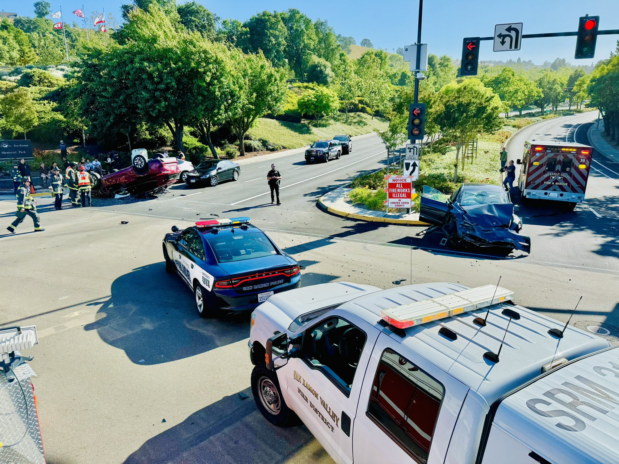 Multiple injuries in rollover crash in San Ramon - Danville San Ramon